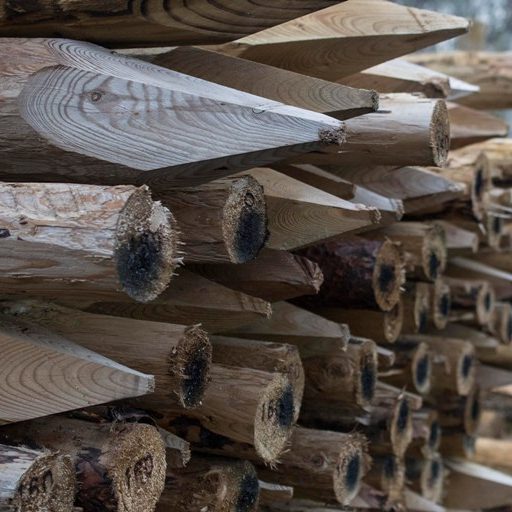 50/75mm Peeled & Treated Softwood Stakes - Hartwells Fencing