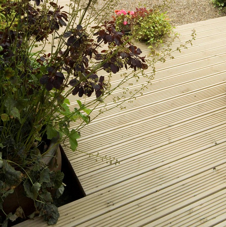 Ribbed & Smooth Timber Decking Board - Hartwells Fencing